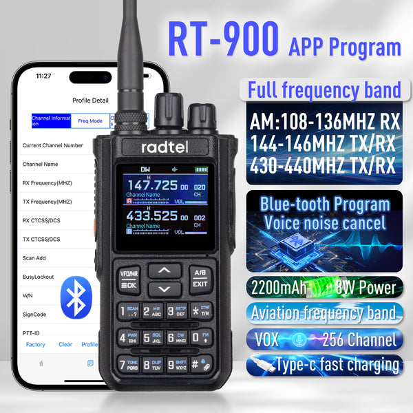 Radtel RT-900 10W Full band Ham Radio Walkie Talkie 256CH Air Band Tw – Xiamen Radtel ...