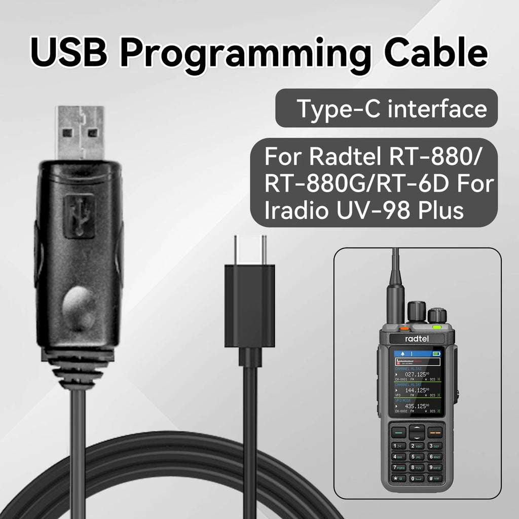 RT-880 RT-880G USB Programming cable for Radtel RT-6D Radios IRADIO UV ...
