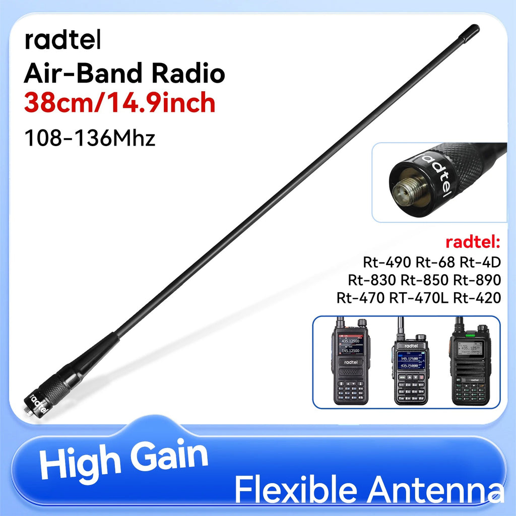 Radtel Air Band Antenna, Aviation Band Flex Whip Antenna 108-136Mhz fo ...