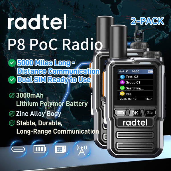 Radtel P8 Rapid POC Radios Unlimited Range, 1000 Miles Above Walkie ...