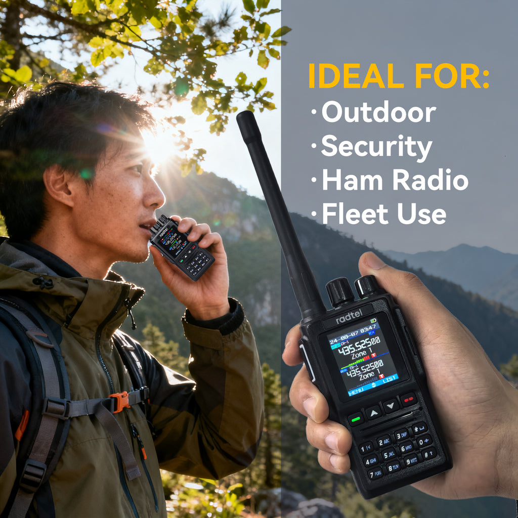 Radtel RT-7D DMR Radio UHF/VHF Dual Band Digital Analog Walkie Talkies ...