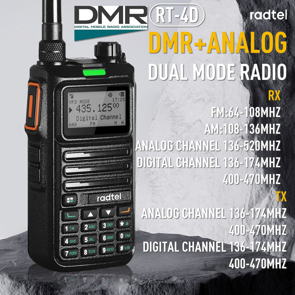 Radtel RT-4D Digital DMR Walkie Talkie Dual Mode Analog Two Way Radio – Xiamen Radtel ...