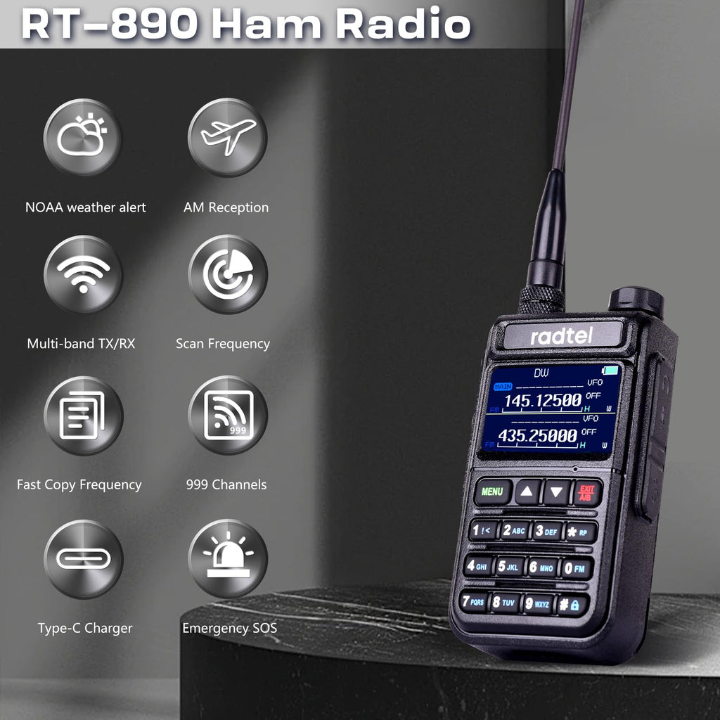 Radtel RT-890 - Radio bidireccional con banda completa, 999 CH Walkie ...