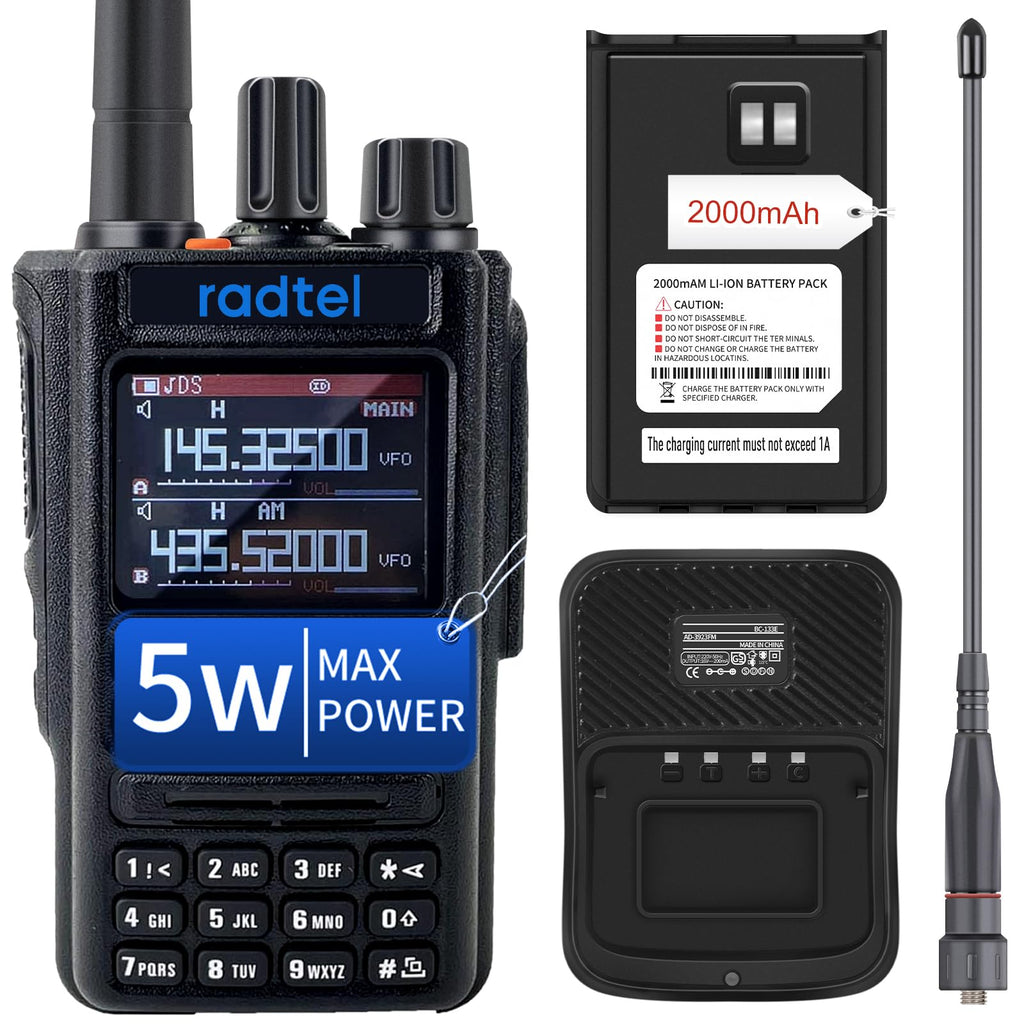 Radtel RT-490 GPS Bluetooth App Programming Tri-Band Radio 144-148/420 ...