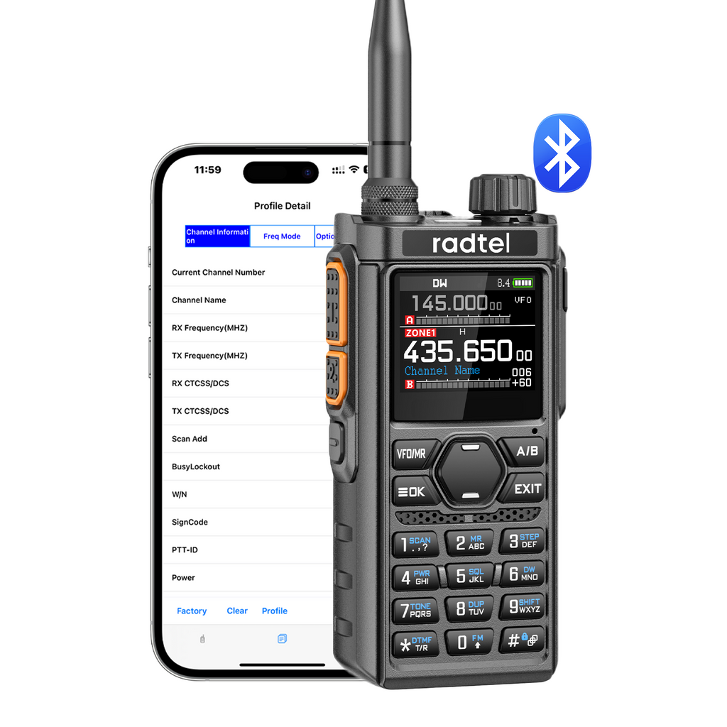 Radtel RT-910B Bluetooth App Programming Multi band 6 Meter Walkie Tal – Xiamen Radtel ...