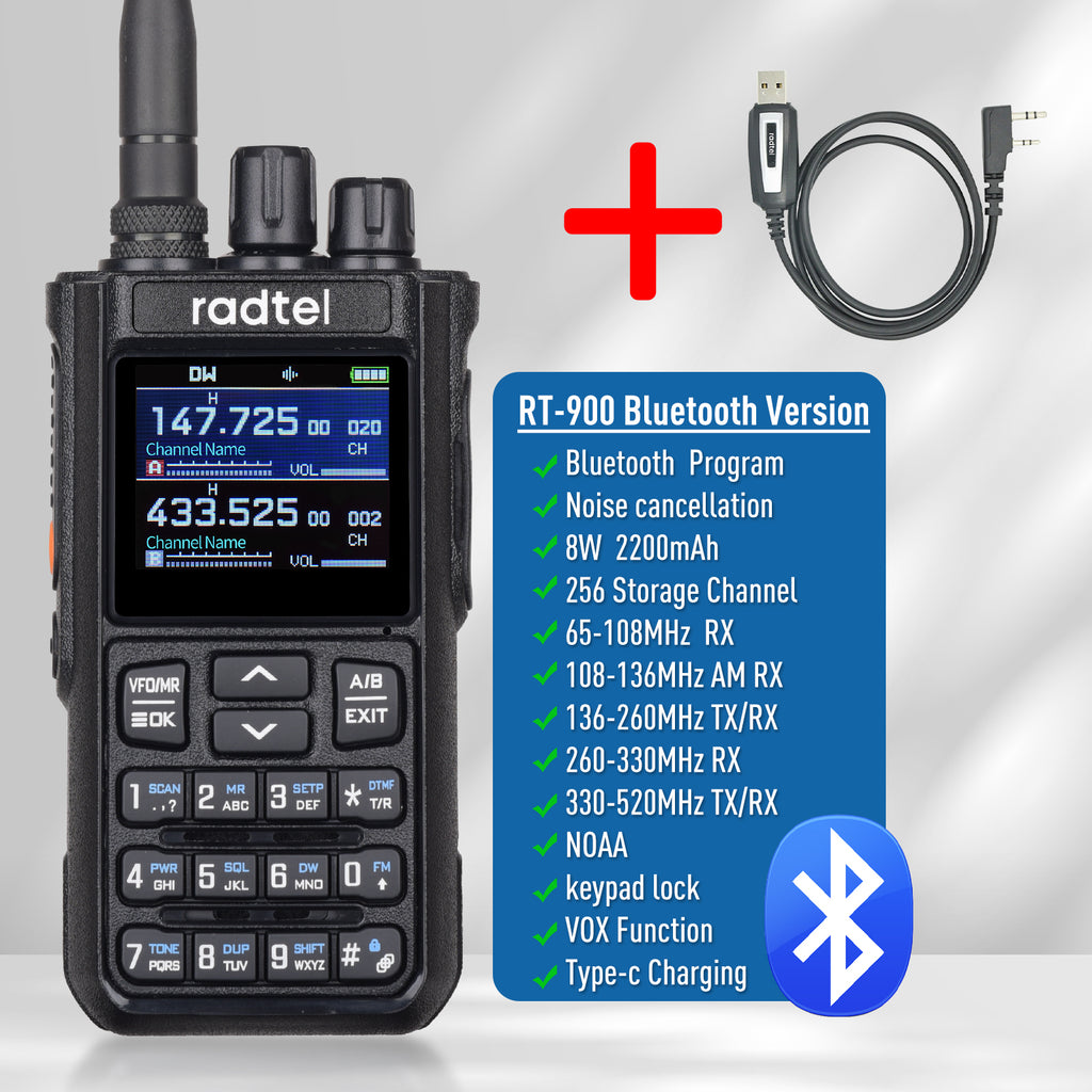 Radtel RT-900 10W Full band Ham Radio Walkie Talkie 256CH Air Band Tw ...