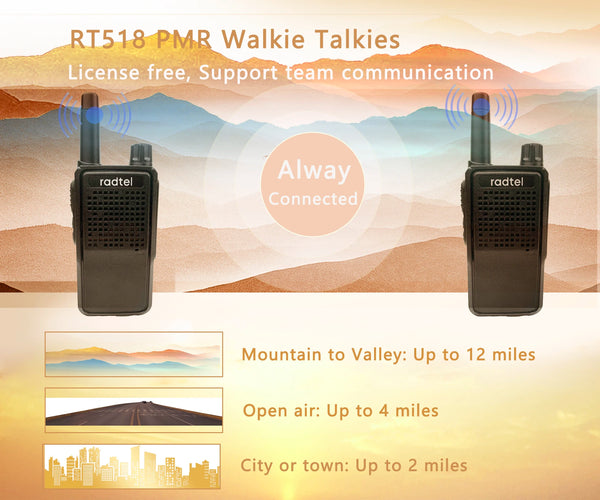 4 pcs Walkie Talkie Radtel RT518 22CH Two Way Radio PMR FRS Radio Co ...