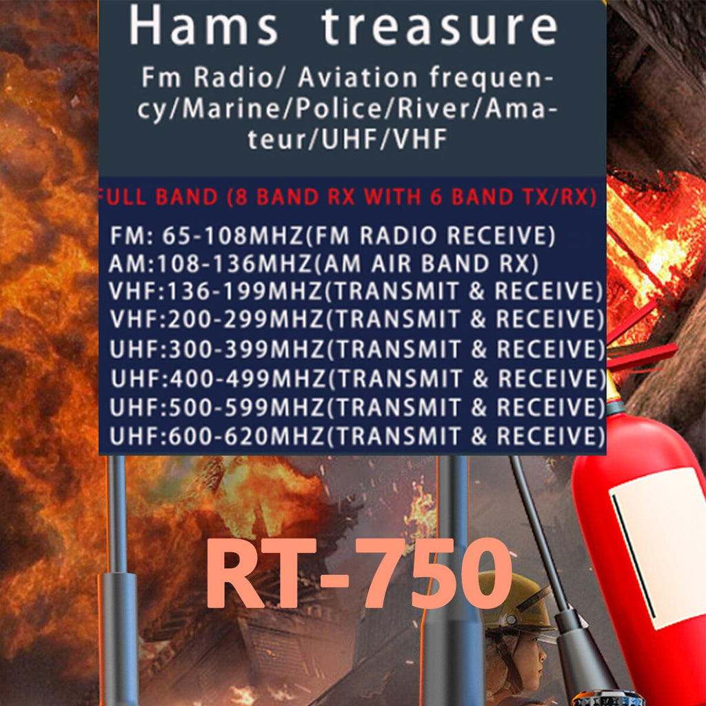 Radtel RT-750 Full Band Ham HT Radio 136-620Mhz Air frequency Receive ...