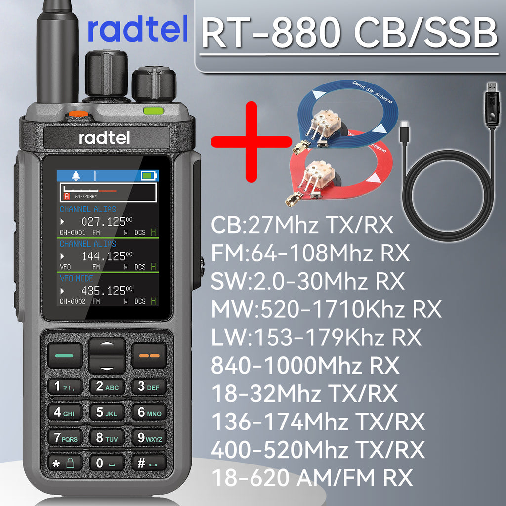 Radtel RT-880 10w Multi Band Ham Radio HF UHF VHF with AM USB LSB CW ...