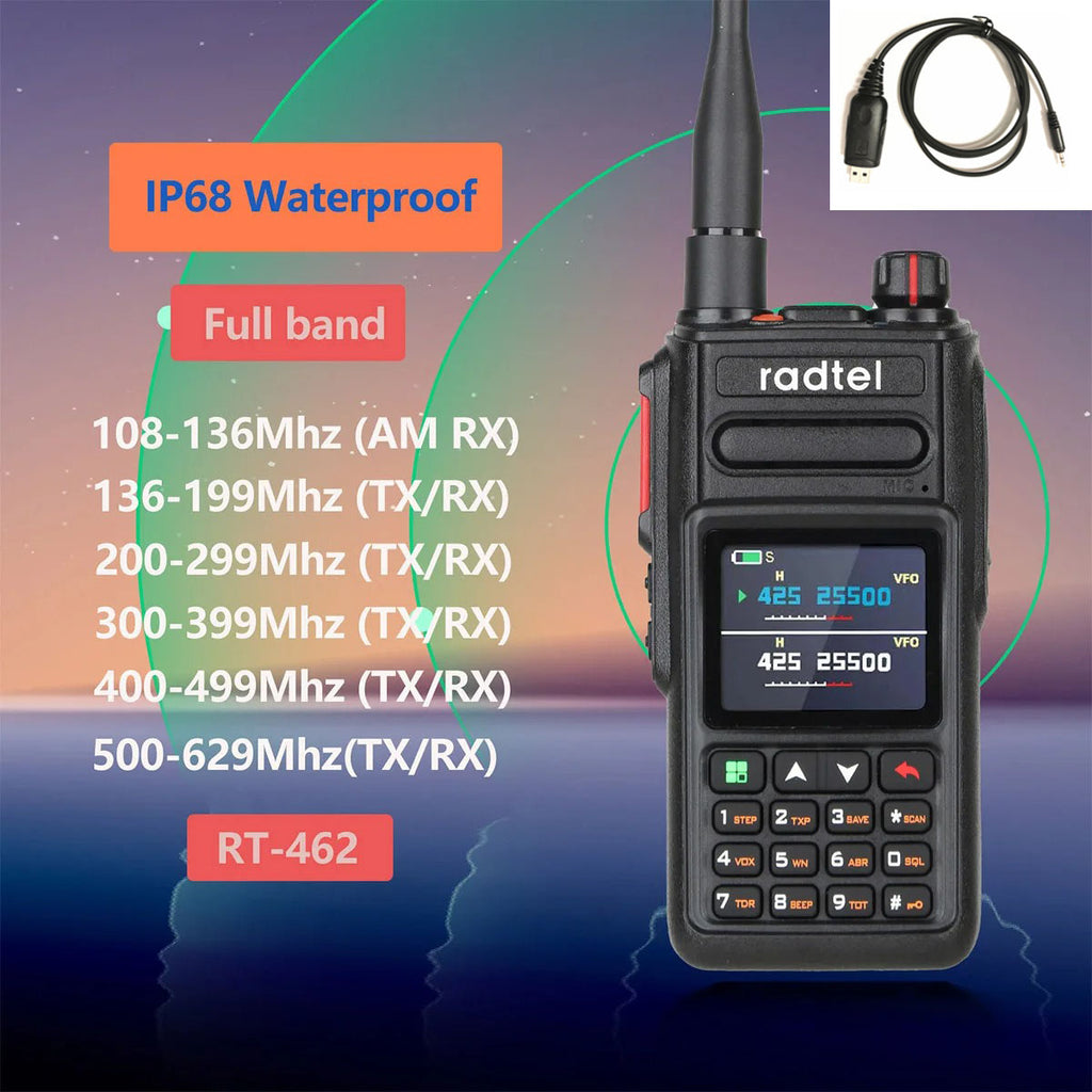 Radtel RT-462 Waterproof NOAA Weather Channel Full Band Ham Amateur 2 ...