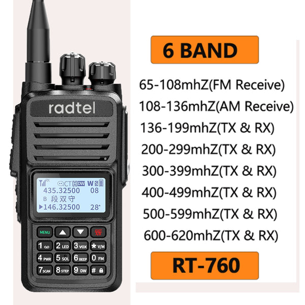 Radtel RT-760 Full Band Ham Radio 136-620Mhz Aviation frequency Receiv ...