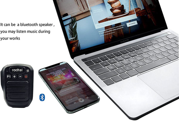 Two Way Radio Wireless Bluetooth Handheld Speaker Mic, Shoulder Microp ...