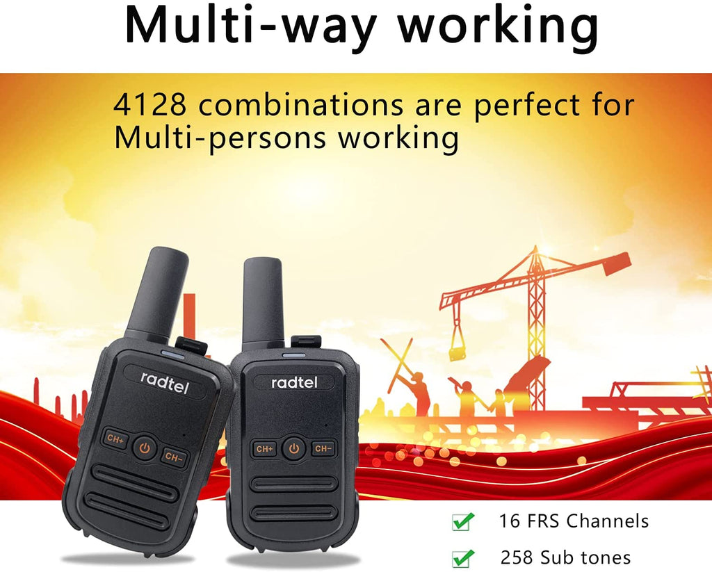 Radtel RT12 FRS Portable Two Way Radio Communicator Walkie-Talkies for ...