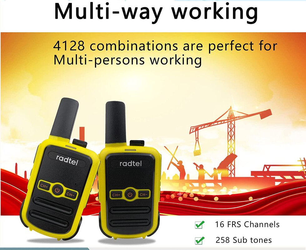 Radtel RT12 PMR/FRS Portable Two Way Radio Communicator Walkie-Talkies